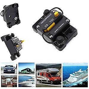 ANJOSHI 150Amp Circuit Breaker 30-300A with Manual Reset Trolling Motor Auto Car Marine Boat Bike Audio Terminal Inline Fuse Inverter for System Current Overload Protection 12V-48V DC Waterproof
