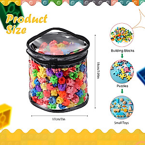 Ribbonlic 6 Pcs Toy Storage Bags, PVC Clear Toy Organizing Bags with Zipper, Waterproof Toy Bags for Board Games, Building Blocks, Puzzles and Small Toys