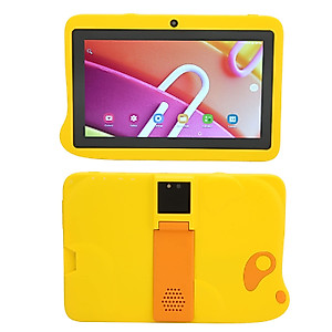 Kids Tablet, 5000mAh HD Capacity US Plug 100-240V Tablet for 10.0 for Photography (Yellow)