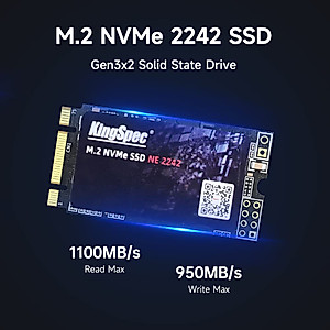 KingSpec 512GB M.2 NVMe SSD, 2242 PCIe Gen3x2 Internal Solid State Drive for Laptop/Notebook (2242, 512GB)