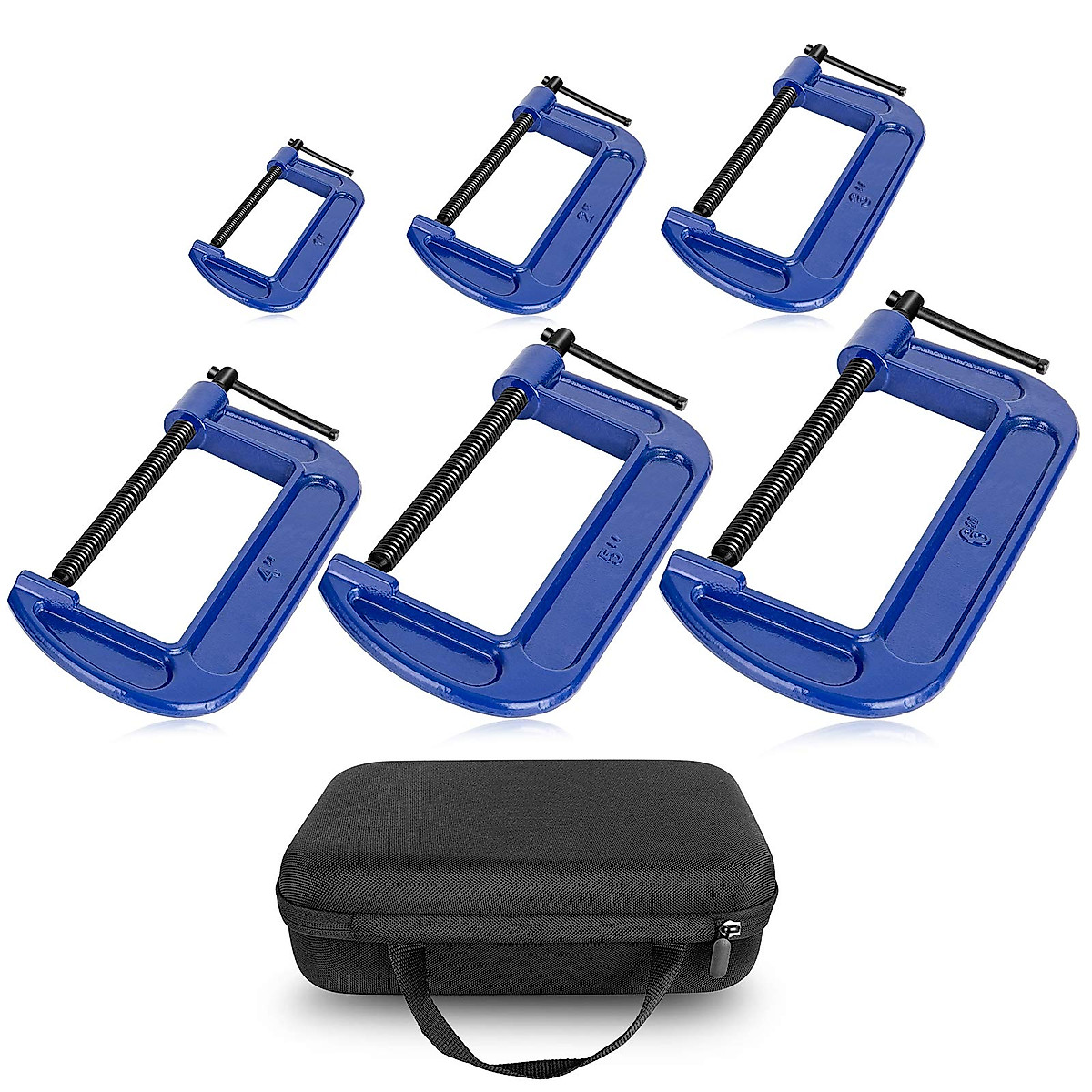 6 Piece C Clamps Set. 1/2/3/4/5/6-Inch,C Clamp, C Clamps Heavy Duty (1"2"3"4"5"6")