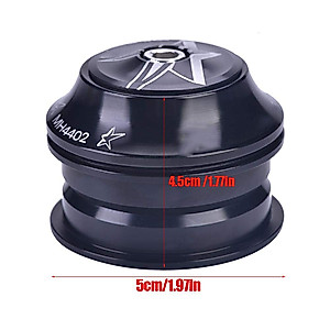 Fafeims Aluminium Alloy Bike Semi Integrated Front Fork Stem Headset Bike Accessory for Mountain Bike(Black)