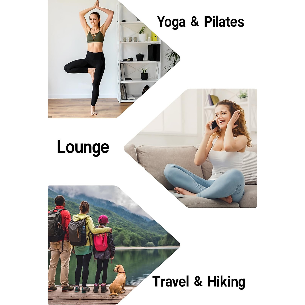 YOYOYOGA Leggings with Pockets Soft Stretchy Yoga Pants Women Tummy Control High Waisted Ankle Leggings Workout Compression Black XL