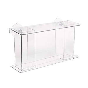 Wind & Weather Clear Mirrored Window Bird Feeder | Strong Suction Cups | Easy to Fill and Clean | Holds Approximately 1 LB of Seed | 13" L x 5" D x 7" H | for Glass Window Perch Elderly and Kids