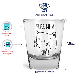 Artisan Owl Best Cat Mom Ever and Purr Me a Shot Shot Glasses Bundle
