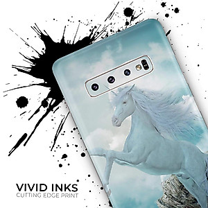 DesignSkinz Majestic White Stallion Unicorn Protective Vinyl Decal Wrap Skin Cover Compatible with The Samsung Galaxy S20 (Screen Trim & Back Glass Skin)