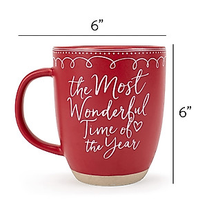 Elanze Designs Wonderful Raw Clay Bottom Red 16 ounce Ceramic Christmas Coffee Mug