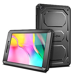 Fintie Shockproof Case for Samsung Galaxy Tab A 8.0 2019 Without S Pen Model (SM-T290 Wi-Fi, SM-T295 LTE), Tuatara Rugged Unibody Hybrid Bumper Cover w/Built-in Screen Protector, Black