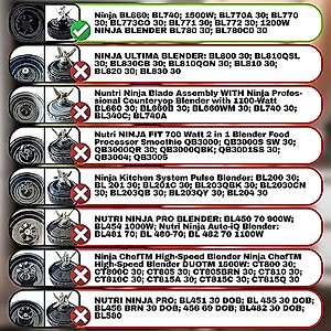 Ninja Blender Cups Replacement Blades - 6 Fin Ninja Replacement Blades Black and Decker Blender Parts Ninja Blender Cup for Bl Series - Ninja Blender Blade 16Oz Ninja Blades Replacement Cup Blender