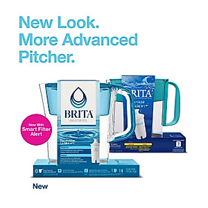 Brita Small 6 Cup Denali Water Filter Pitcher with 1 Brita Standard Filter, Made Without BPA, Transparent Teal