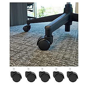 Office Chair Wheels Brozigo Chair Wheels Replacement 5-Pack, Office Chair Casters Heavy Duty Replacement for Hardwood Floors and Carpet, 2 inch Fits 99%, Black