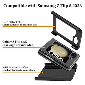 FUYOCWE for Samsung Galaxy Z Flip 5 Case,Purple Dragon Under Full Moon Pattern Cover for Women Men, Slim Fit Lightweight PU Leather Hard PC Folding Phone Case for Samsung Galaxy Z Flip 5 5G 2023