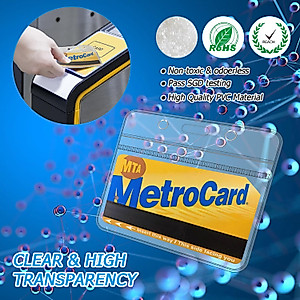 kioooki 50 Pcs Badge Holders with Clip Extra Thick Clear Name Badge Holders Card Holder Plastic Horizontal Name Tag Holder with Waterproof Resealable Zip