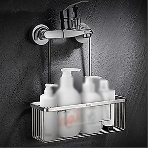 Tbkoly Hanging Basket Bathroom Shelf Storage Rack Shelves,Hanging Shower Caddy Stainless Steel Punch-Free Shower Room Shower (Color:Silver,Size:One Size)
