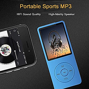 MP3 Player, Music Player with 16GB Micro SD Card, Build-in Speaker/Photo/Video Play/FM Radio/Voice Recorder/E-Book Reader, Supports up to 128GB