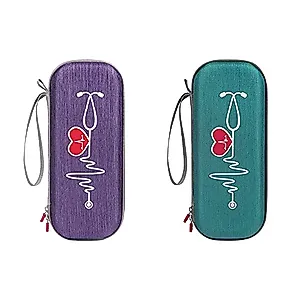 Viodmss 2PCS Carrying Case for Classic Iii Stethoscope Protect Pouch Sleeve Box Protection Case( & Green)