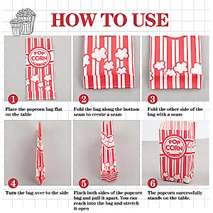 VOISEN Paper Popcorn Bags,100 Pack 1oz Popcorn Bags Individual Servings, Popcorn Bags Bulk for Popcorn Machine, Party, Movie Nights, Carnival Party