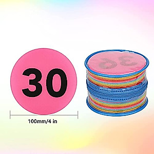 AIEX 36 Pack Carpet Spot Markers Nylon Carpet Markers Circles Marker Dots with Numbers 1 to 36 for Kindergarten Preschool Kids and Teachers (6 Colors)