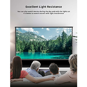 VIVIDSTORM-Projection Screen S PRO 100 inch Motor Rollable Laser TV Tensioned Floor Screen Ambient Light Rejecting Suit for 4k HD Office Movie Cinema Ultra-Short Throw Laser projecror,VWSDSTUST100H