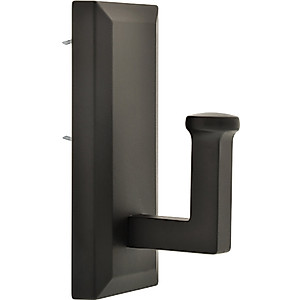 HIGH & MIGHTY 515807 Decorative Metal Hook, Easy Tool-Free Dry Wall Installation, Rectangle, Holds up to 25lb, Bronze (Pack of 2)