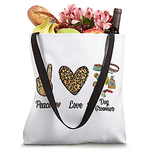 Peace Love Dog Groomer Grooming Puppies Pet Leopard Men Tote Bag