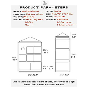 AARAINBOW 2 Packs Over The Door Storage Pockets,Hanging Storage Bags Organizer Linen Cotton Fabric Wall Door Closet 10 Pockets Home Organizer for Bedroom &amp; Bathroom (Purple Pattern, C)