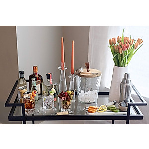 Mud Pie Textured Glass ICE Bucket, 8 1/2" x 7 1/2" dia, Clear