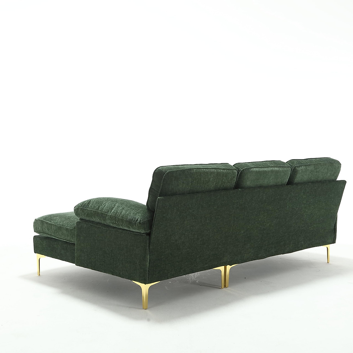 Tmsan 83.8" Small Convertible L Shaped Sofa Couch, Modern Chenille Sectional Sofa with Chaise Lounge, Comfy 3 Seater Couch for Living Room Bedroom Apartment Office Small Spaces