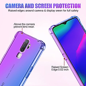 Gufuwo Case for Oppo A9 2020/OPPO A11X/OPPO A5 2020/OPPO A11 Cute Case Girls Women, Gradient Slim Anti Scratch Soft TPU Phone Cover Shockproof Protective Case for Oppo A9 2020 (Purple/Blue)