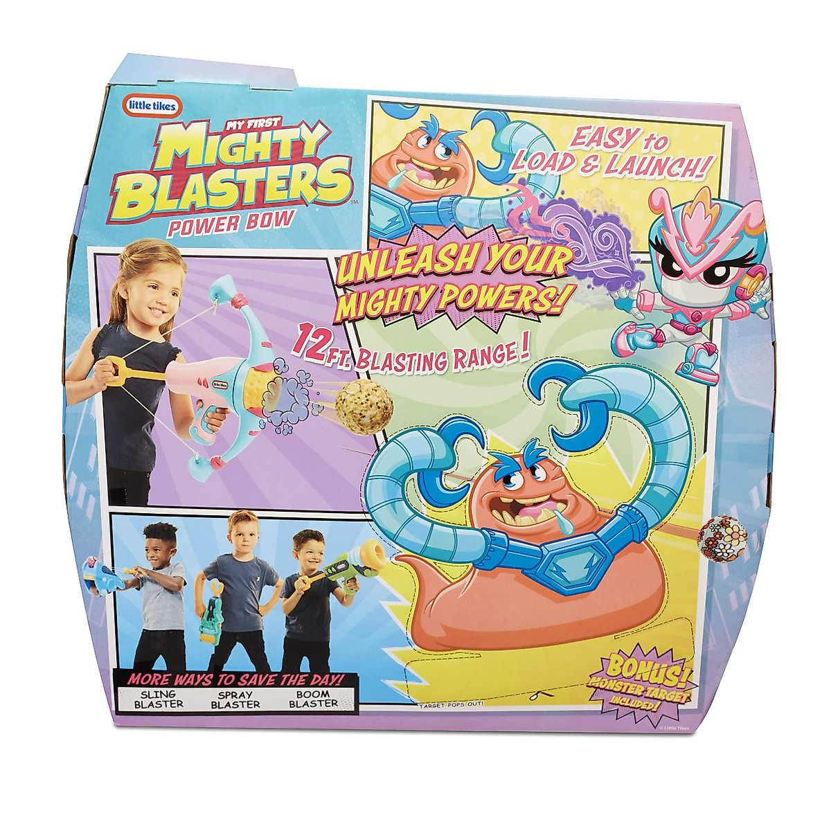 Little Tikes Mighty Blasters Power Bow Pink Toy Blaster with 4 Soft Power Pods for Kids Ages 3 Years and Up