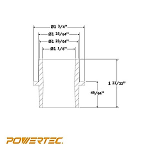 POWERTEC 70297 Modular Step 4 in 1 Adapter - Shop Vac Dust Collector Hose Fittings