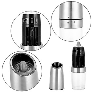 Electric Pepper Mill and Salt Grinder Automatic Stainless Steel Gravity Induction Grinding Cumin Spices Machine Kitchen Tool