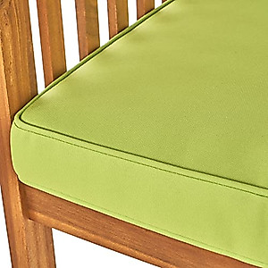 Christopher Knight Home Carolina Outdoor Acacia Wood Sofa Set with Water Resistant Cushions, 4-Pcs Set, Brown Patina / Light Green