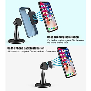 enGMOLPHY Magnetic Phone Stand Desk Magnet Desktop Cell Phone Holder, Office Desk Smartphone Stand for iPhone13/12Mini/13/12/13/12 Pro/12/11 Xs XR 8 X 7 6 6s and More, Black