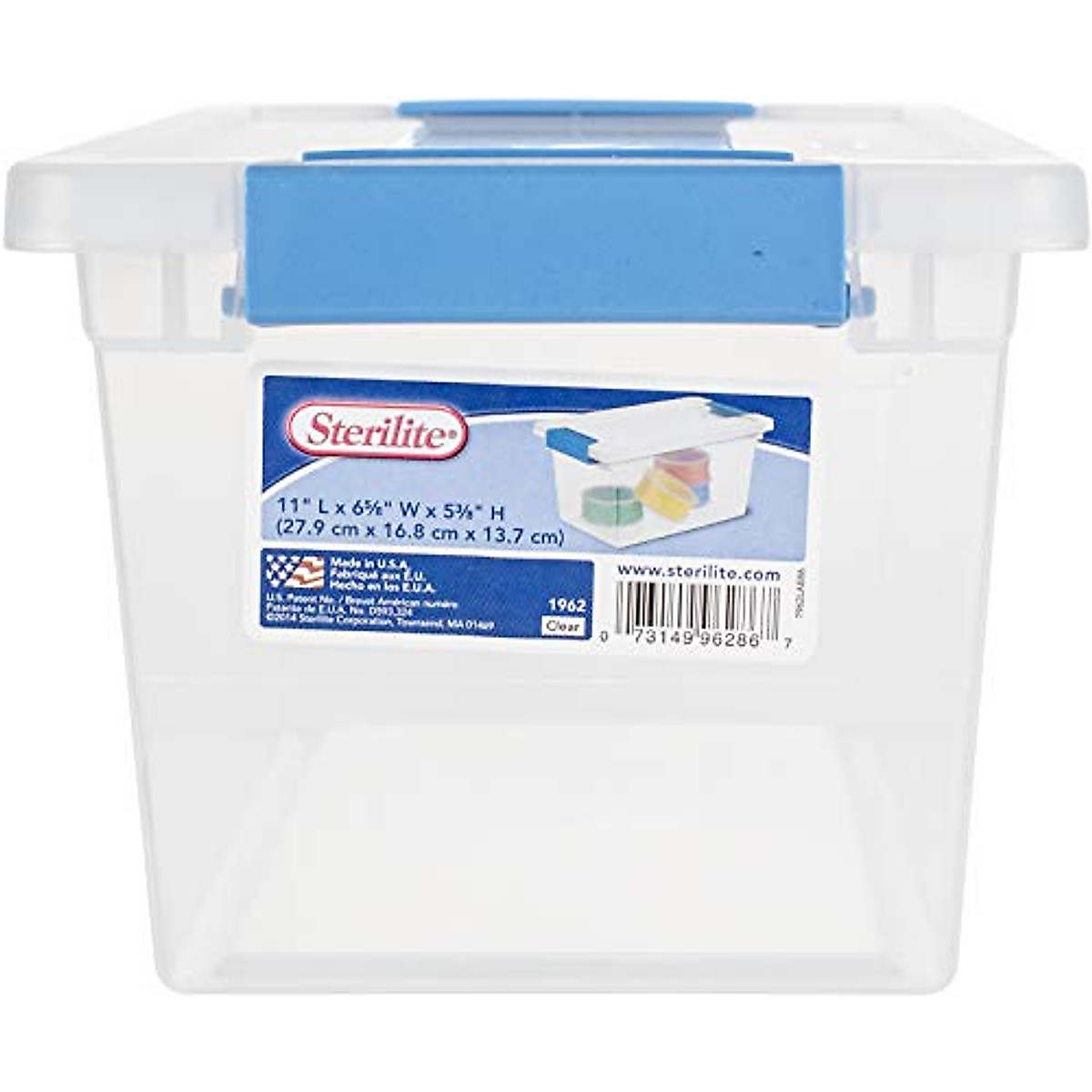 Sterilite Plastic Medium Clip Stacking Storage Box Container with Latching Lid for Home, Office, Workspace, and Utility Space Organization, 16 Pack