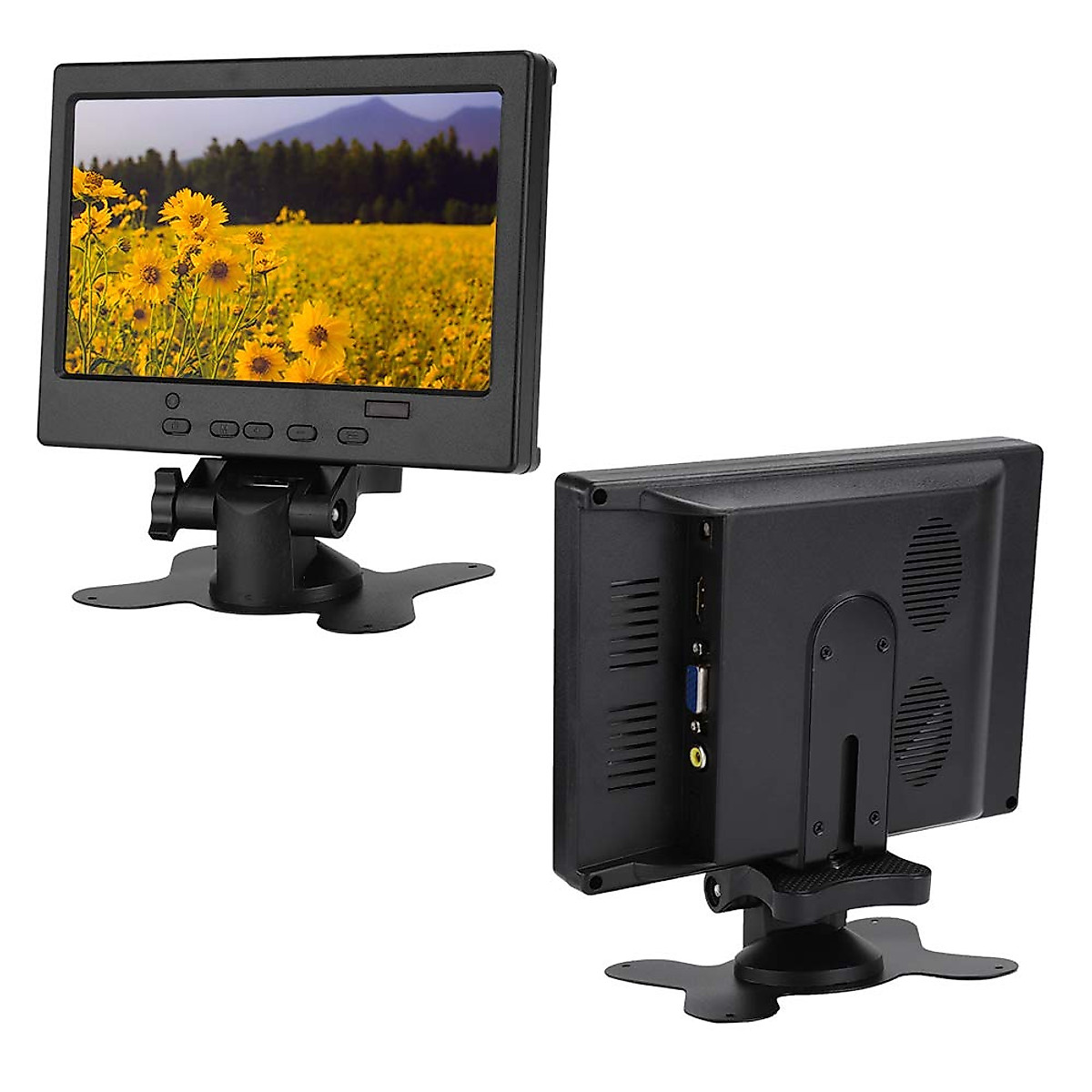 Goshyda 7'' Portable Full HD Display,1080P Multi Function Monitor with LED Backlight and Stand and Three Input Methods(US Plug)