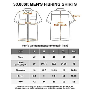 33,000ft Men's UPF 50+ UV Short Sleeve Hiking Fishing Shirt Quick Dry Cooling PFG Sun Protection Shirt for Travel Safari Gray Green