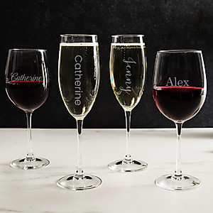 Lifetime Creations Engraved Personalized Name Wine Glass 19 oz - Stemmed Wine Glass with Name, Monogrammed Wine Glass Gift, Dishwasher Safe