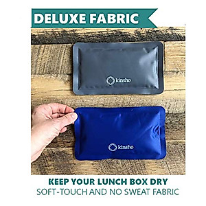 Ice Packs for Lunch Box Bag and Bento Boxes, 4 Pack Set, Reusable and Refreezable Soft Slim Pouches for Kids Boys Adults, Travel, School, Work, Camping, Long Lasting Cold, Flexible | Blue Grey…