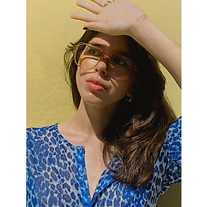 VISOONE Oversized Blue Light Blocking Glasses with Chic Square TR90 Frame and Metal Temple for Women Men REMY