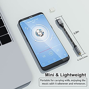 AuxLink USB C to 3.5mm Audio Adapter, USB Type C Headphone Adapter Hi-Fi DAC Chip, USB C to Headphone Jack Female Aux Adapter for Samsung Galaxy S22 S21 S20 Plus/Ultra Note 20/10, Pixel 6, iPad Pro