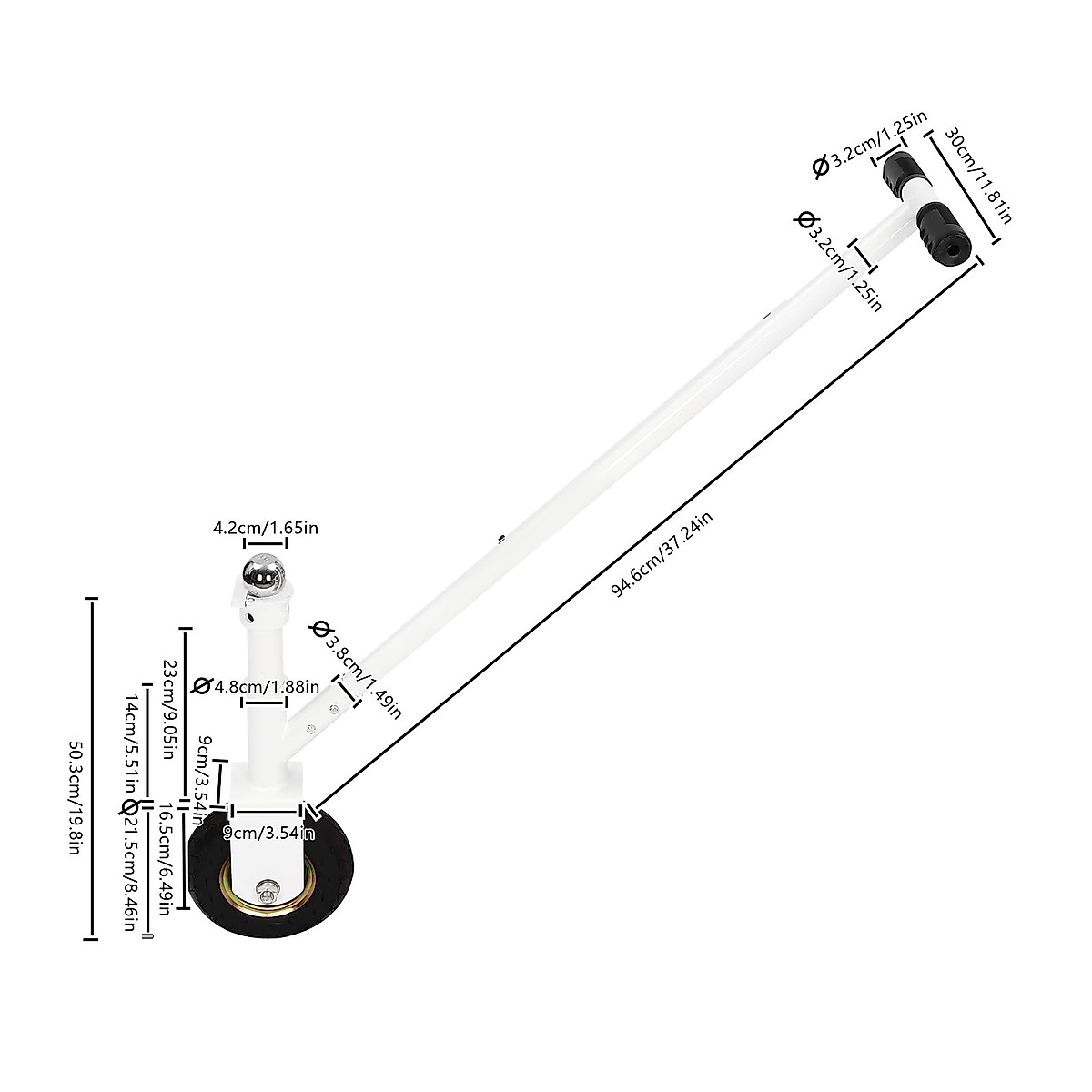 3000lb Tongue Weight Trailer Mover, Adjustable Trailer Dolly, 5.51'' Adjustable Height, for RV Boat Motorcycle Jetski