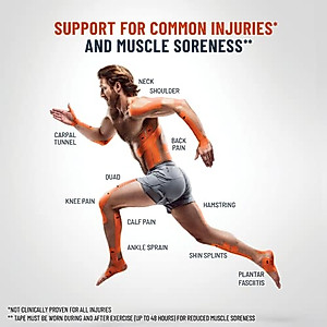 KT Tape, Original Cotton, Elastic Kinesiology Athletic Tape, 20 Count, 10” Precut Strips, Pink