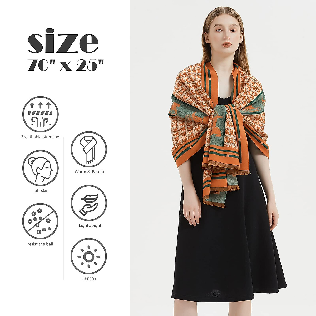 LIFWARM Scarfs for Women Shawls and Wraps for Evening Dresses Pashmina Scarves Blanket Cardigan Cape