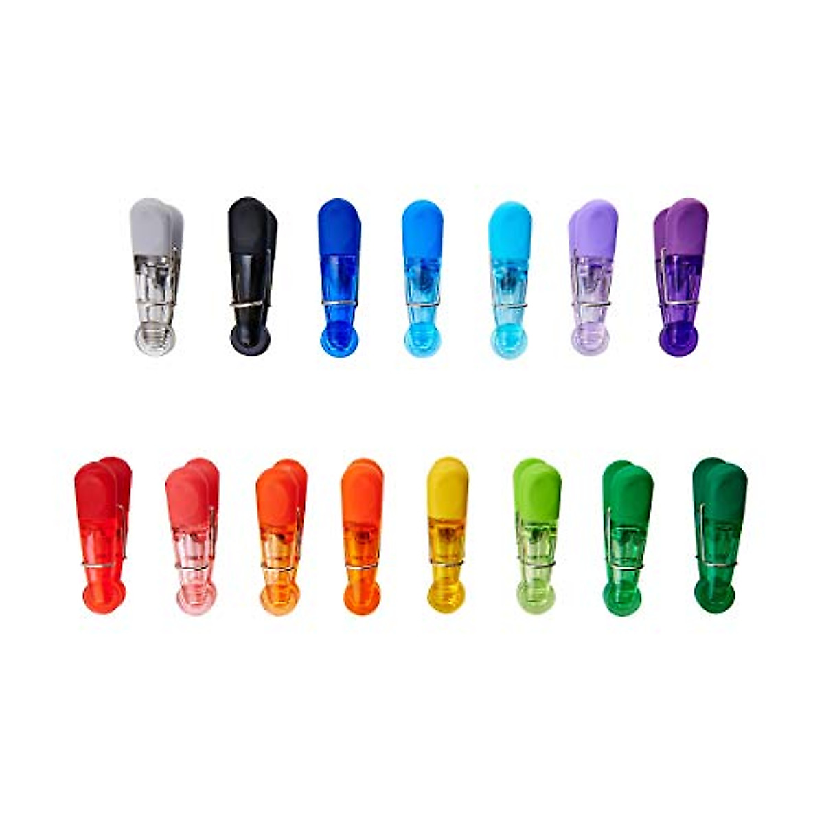Kizmos Magnetic Plastic Bag Clips, Set of 15, Multicolored