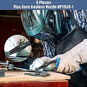 8 Pcs Flux Core Gasless Nozzle KP1939-1 MIG Welder Accessories MIG Gun Parts Nozzle for Welders Electric Machine Wire Handler Welding