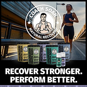 Coach Soak Recovery Bath Soak - Faster Absorption Than Epsom Salt for Pain - Rejuvenating Magnesium Flakes with 21 Minerals, Essential Oils & Bath Salts, 3lbs (Calming Lavender)