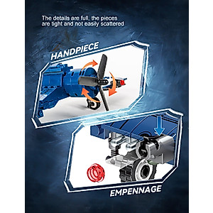 SEMKY Military Fighter Jet F4U WW2 Fighter Aircraft Jet Corsair Air Force Building Block Set (440 Pieces) -Building and Military Toys Gifts for Kid and Adult