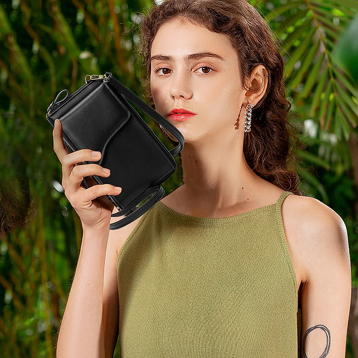 myfriday Small Leather Shoulder Bag, Crossbody Bag CellPhone Wallet Purse Lightweight Crossbody Handbags for Women