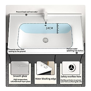 Bathroom Sink Cabinet,Bathroom Vanity with Sink,Modern Undermount Small Single Bathroom Cabinet Set,Bathroom Vanity and Sink Combo,Small Bathroom Vanity Wall Mounted ( Color : Artificial stone , Size